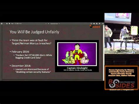 Security Bsides Talk Understanding Human Behavior To Improve Infosec From Security Bsides San