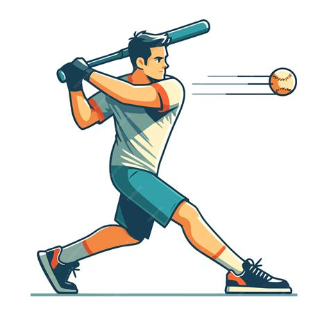 Premium Vector Cartoon Of A Man Playing Softball In Flat Design Style