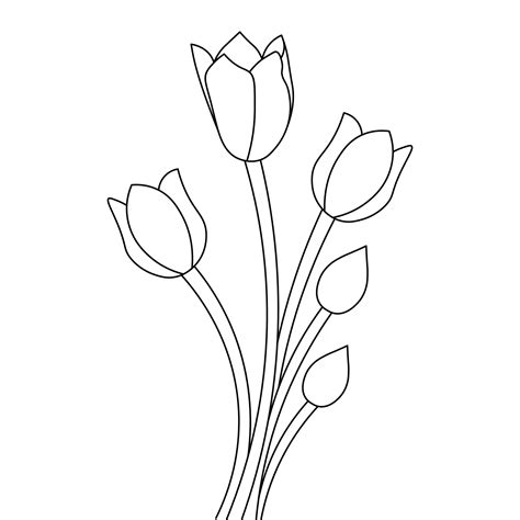Tulip Clip Art Outline