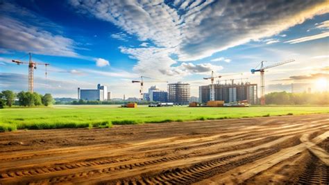 Photo Realistic As Open Field With Construction Site Concept As A Wide Open Field With A