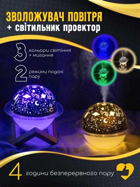 Зволожувач повітря очищувач дифузор нічник з підсвічуванням крапельний очищувач повітря Art