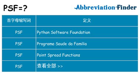 PSF是什么意思