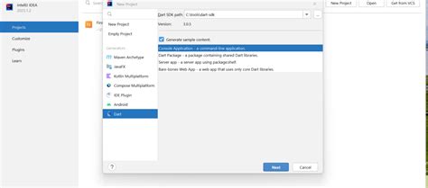 New Dart Project Using Intellij Ide Testingdocs