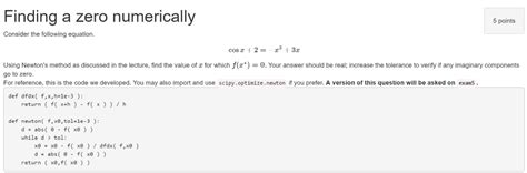 finding a zero numerically 5 points using newton s