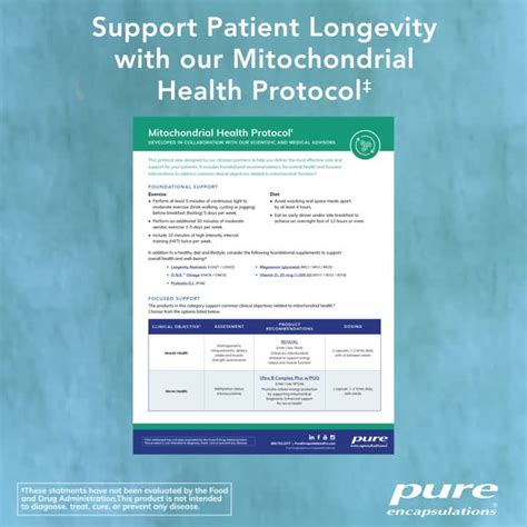 Pure Encapsulations On Linkedin Mitochondrial Health Protocol