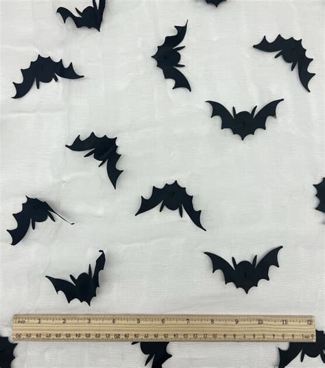 Black And White Bat Tattered Gauze Fabric By The Witching Hour Joann