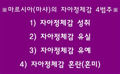 마르시아마샤의 자아정체감 4범주 네이버 블로그
