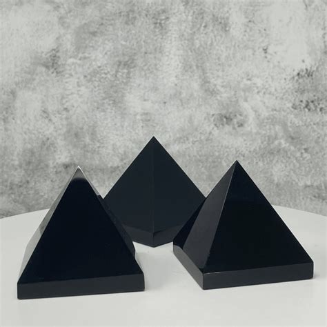 Black Obsidian Pyramid Natural Black Crystal Pyramid