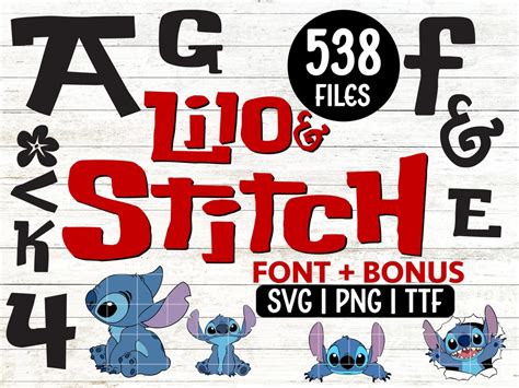 Lilo And Stitch Font Svg Ttf Stitch Cut File Stitch Svg Etsy