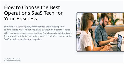 How To Choose The Best Operations Saas Tech For Your Business Screamingbox