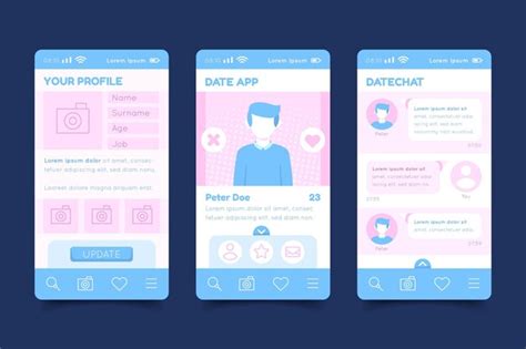 Free Vector Dating App Interface Concept