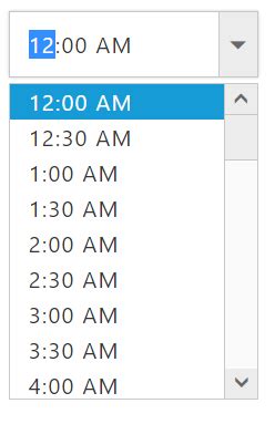 Customization TimePicker AngularJS Syncfusion