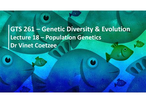 Su4 Lecture 5 1spp Gts 261 Genetic Diversity Evolution Lecture 18