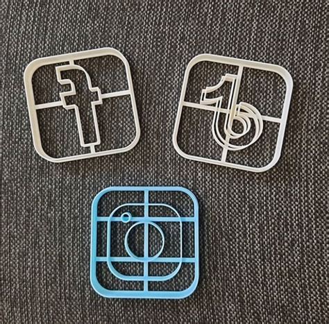 Download Stl File Tik Tok Instagram Facebook Logo Cookie Cutter • 3d