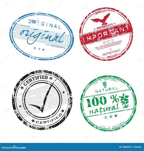Colorful Grunge Rubber Stamps Stock Vector Illustration Of