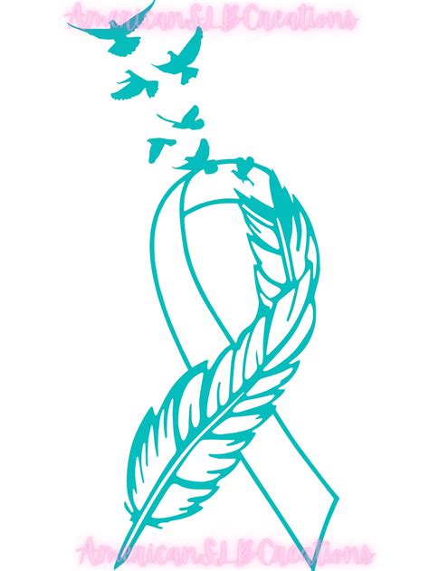 Ptsdsexual Assault Awareness Ribbon With Birds Decal Etsy