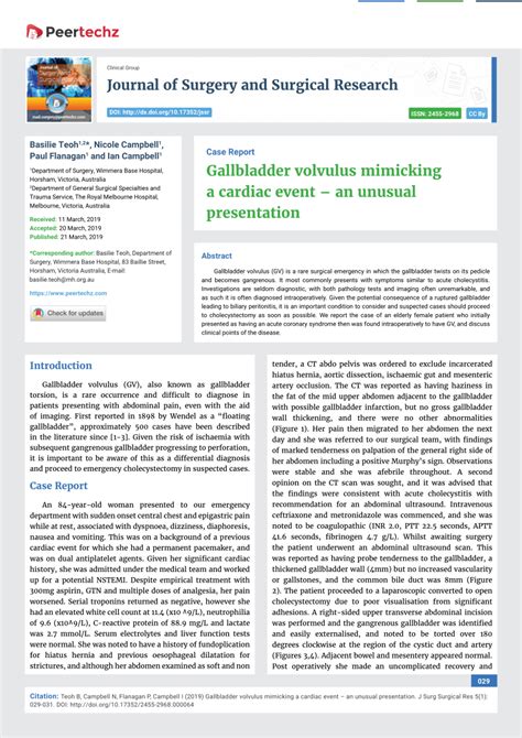 Pdf Gallbladder Volvulus Mimicking A Cardiac Event An Unusual Presentation