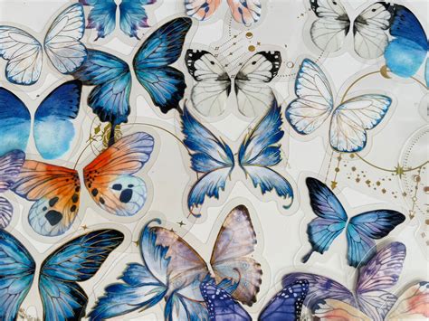 Gold Holographic Butterfly Sticker Sets Metallic Stickers Butterfly