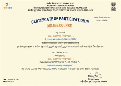 Isro Certificate