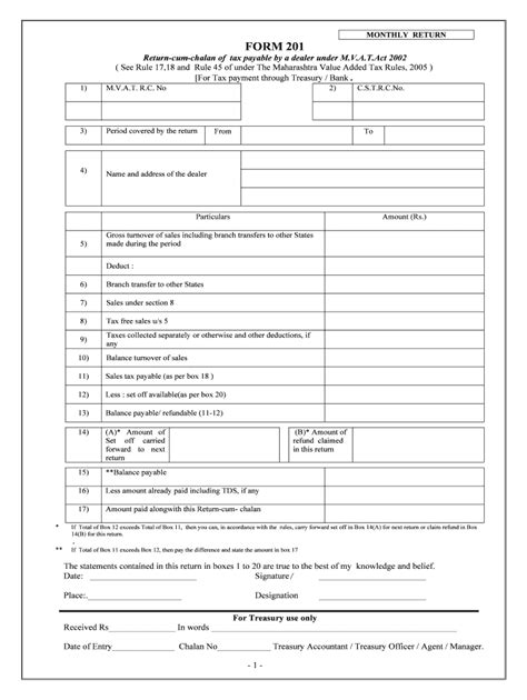 Fillable Online Monthly Return Fax Email Print Pdffiller