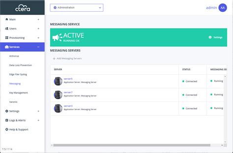 Setting Up The Ctera Messaging Service