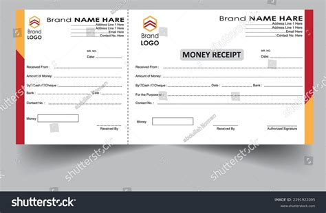 Creative Modern Business Money Receipt Template Stock Vector Royalty