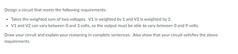 answered s the weighted sum of two voltages v1… bartleby