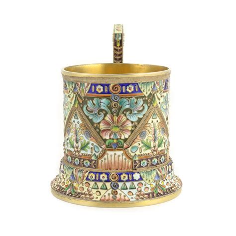 Shaded Cloisonné Enamel Tea Glass Holder By Moscows 6th Artel John
