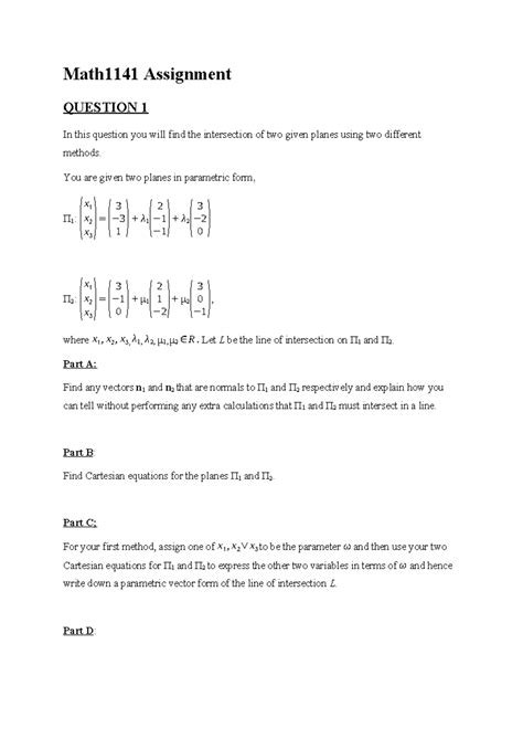 Math Assignment 1010 Math1141 Assignment Question 1 In This Question You Will Find Math Assignment 1010 Math1141 Assignment Question 1 In This Question You Will Find