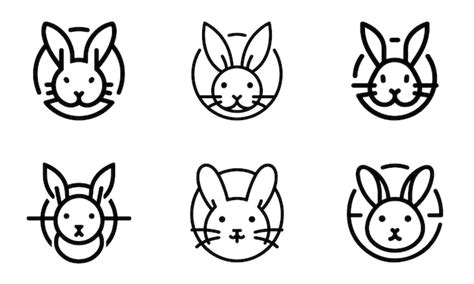 Premium Vector Rabbit Icon Set Line Art Logo Design Vector Illustration