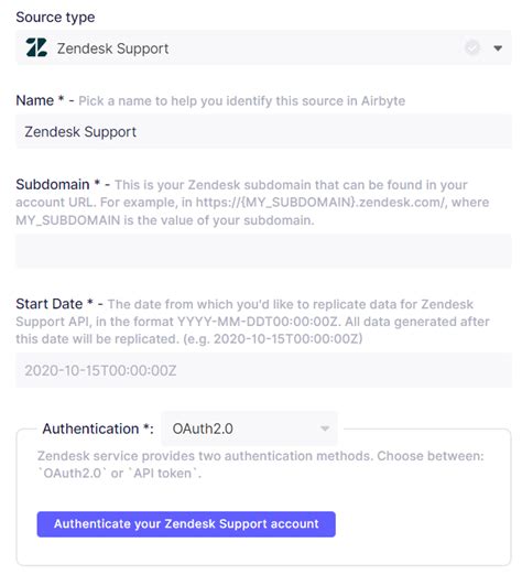 Source Zendesk Talk Support Oauth · Issue 6289 · Airbytehqairbyte