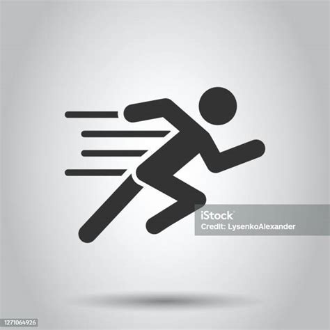 평면 스타일로 사람 아이콘을 실행합니다 흰색 격리 된 배경에 벡터 그림을 점프합니다 피트니스 비즈니스 컨셉 달리기에 대한 스톡