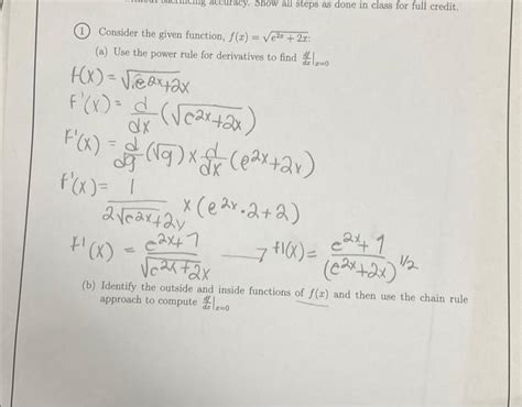 solved 1 consider the given function f x e2x 2x a