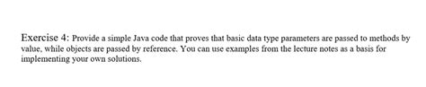 Solved Provide A Simple Java Code That Proves That Basic
