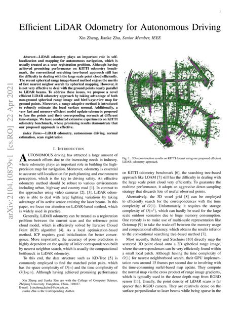 Efficient Lidar Odometry For Autonomous Driving Deepai