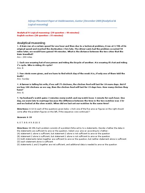 Infosys Placement Paper At Vaddeswara1 Pdf