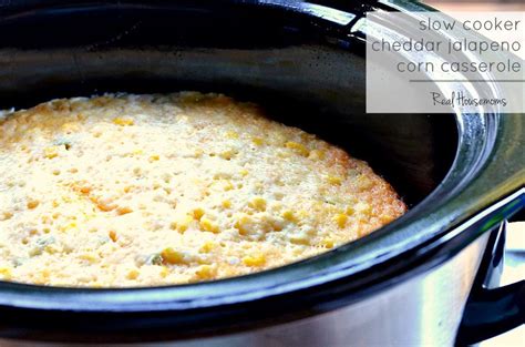 Slow Cooker Cheddar Jalapeno Corn Casserole