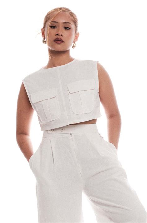 Structured Crop Top White The Cult Original