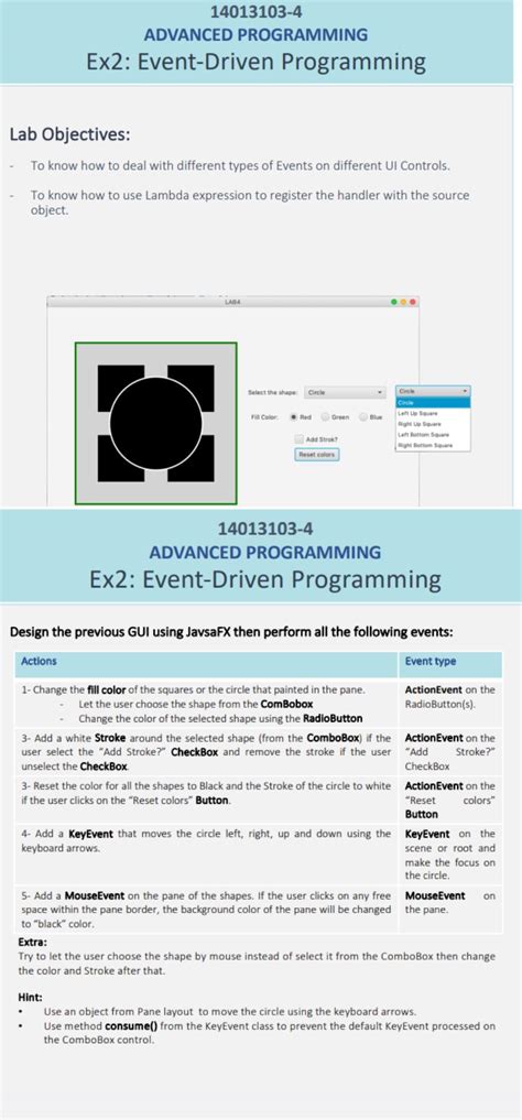 Solved 14013103 4advanced Programmingex2 Event Driven