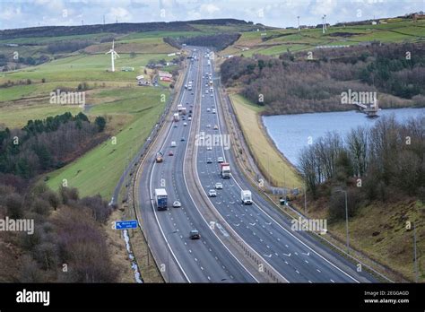 A View From Scammonden Bridge Over The M62 Motorway Scammonden