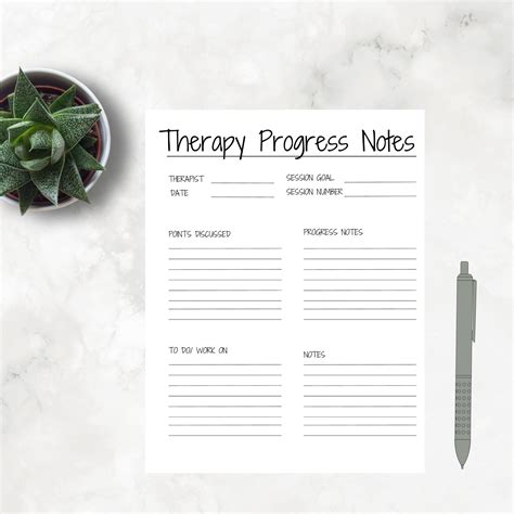 Therapy Notes Printable Therapy Journal Therapy Note Template