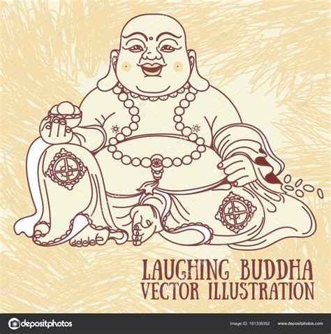 Laughing Buddha Traditional Asian Feng Shui Talisman Stock Vector