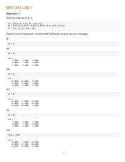MAT 343 LAB 1 Pdf MAT 343 LAB 1 Question 1 Enter The Matrices A B C A