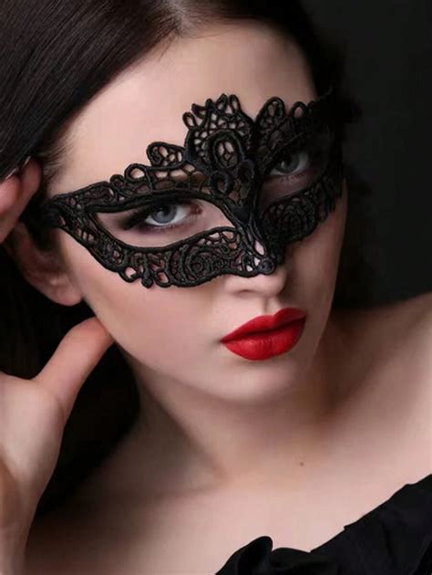 1pc Womens Sexy Accessories Lace Mask Half Face Hollow Mask Halloween