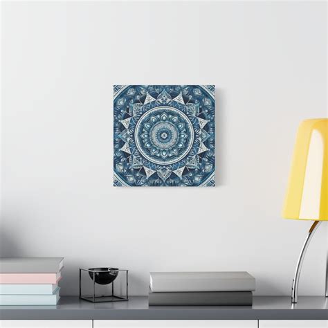 Sapphire Mandala Art Symmetrical Mandala Pattern Canvas Wall Art Etsy