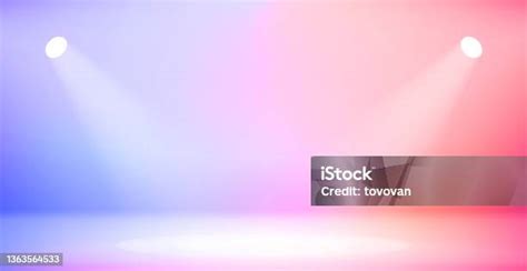 프로젝터가 있는 빈 스튜디오 벡터 3d 그림 0명에 대한 스톡 벡터 아트 및 기타 이미지 0명 비어 있음 조명 장식 Istock