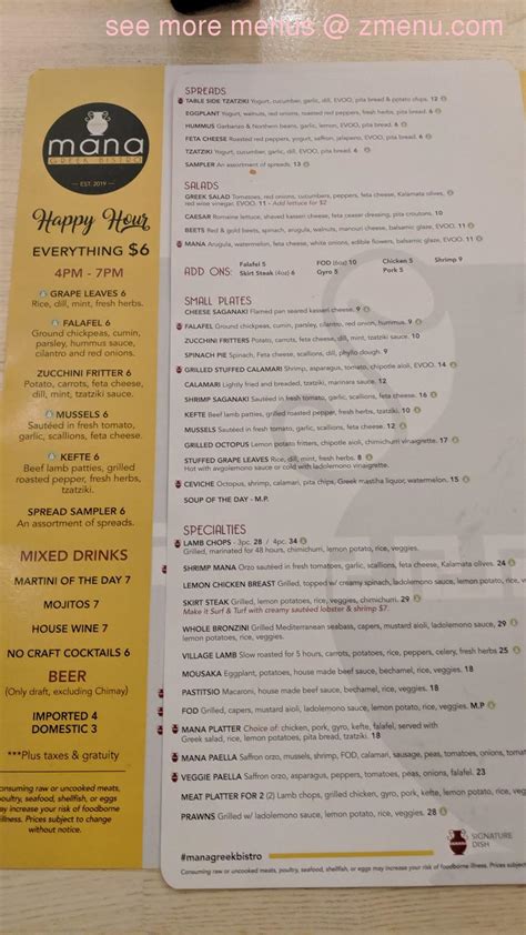 Online Menu Of Mana Greek Bistro Restaurant Boynton Beach Florida