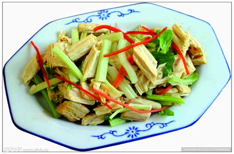 芹菜腐竹摄影图 传统美食 餐饮美食 摄影图库 昵图网