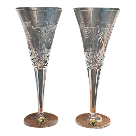 Waterford Crystal Champagne Flutes The Millennium Collection Peace A