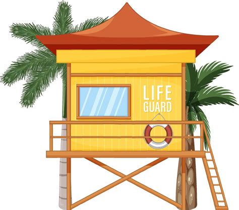 Beach Lifeguard Tower Isolated 19864213 Vector Art At Vecteezy